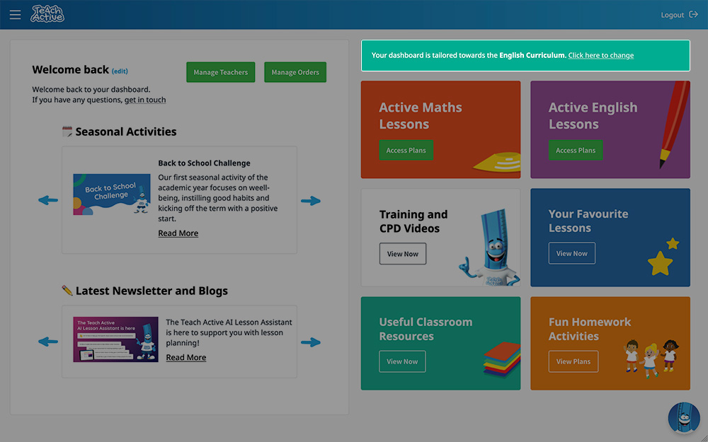 Tailoring your curriculum with the Teach Active dashboard: a guide for teachers - Teach Active